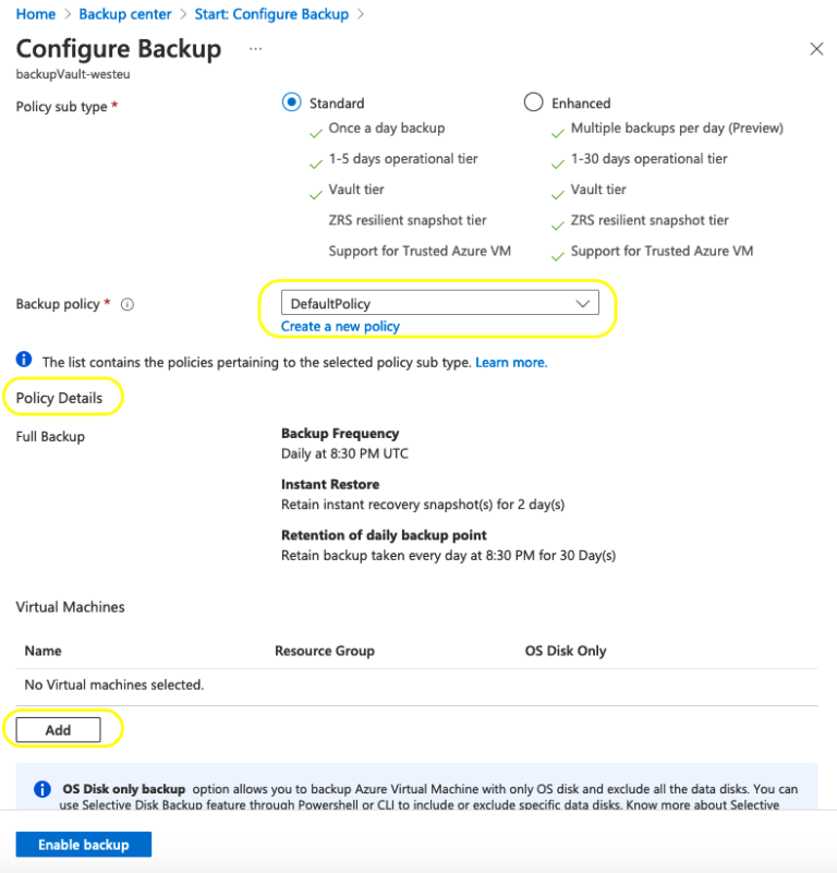 Azure Backup for Virtual Machines – Built on Cloud